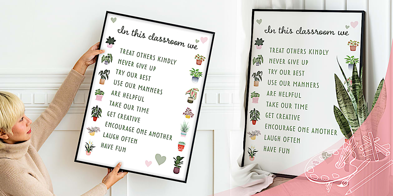 In This Classroom Botanical-Themed Poster - Twinkl