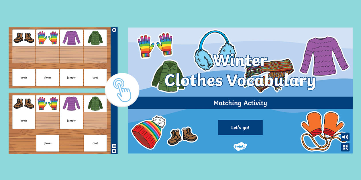 Winter Clothes Vocabulary Interactive Match Up Activity