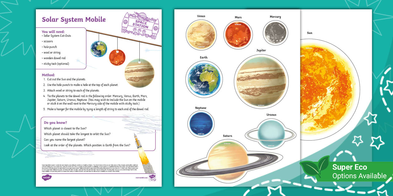 Science Solar System Mobile Craft Instructions | Twinkl