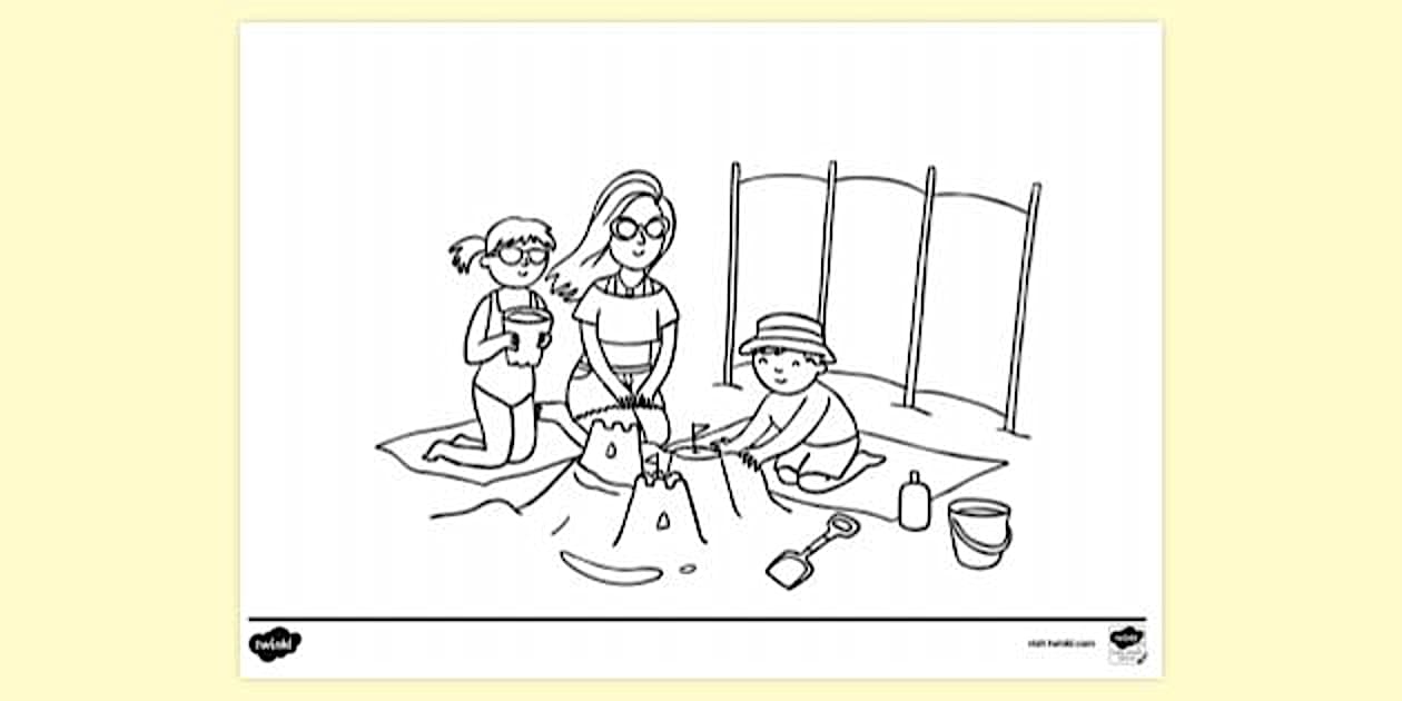 Summer Colouring Page to Print - Primary Resources - Twinkl