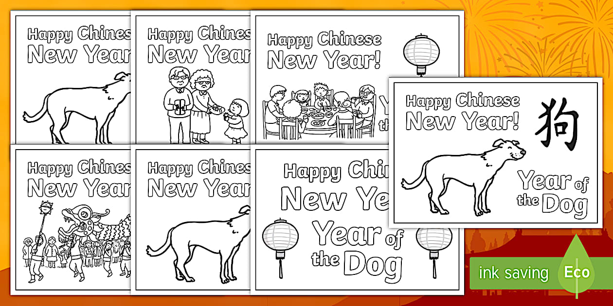 Chinese New Year Dog Greeting Cards Activity
