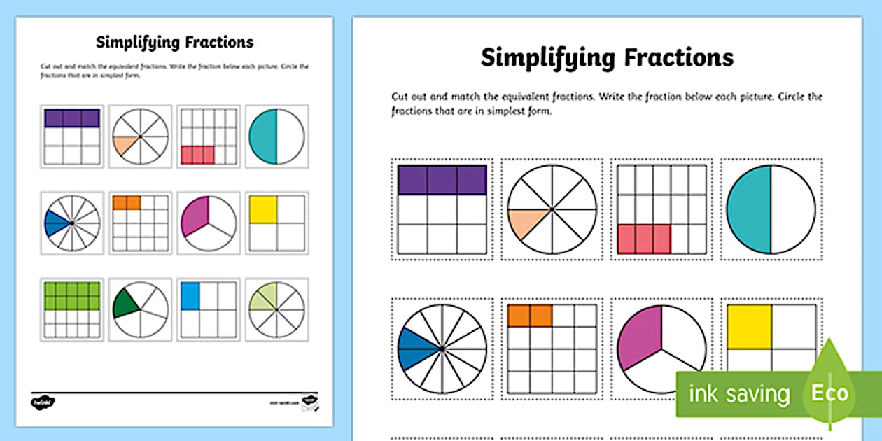 Simplifying Fractions Worksheet | How to Simplify Fractions