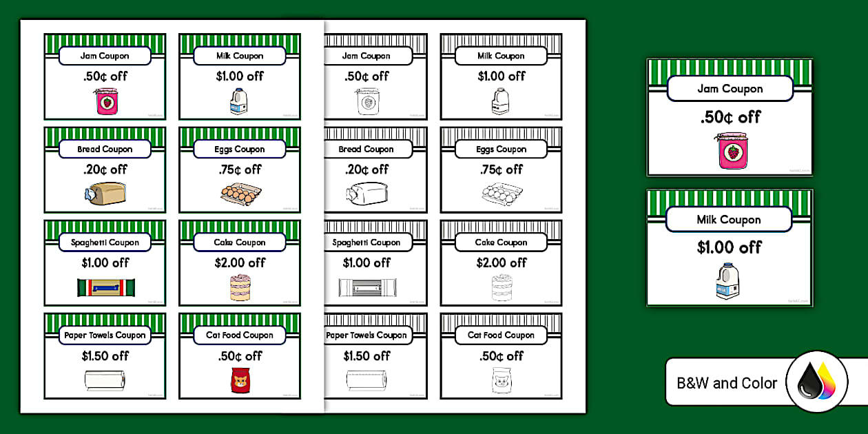 Grocery Store Dramatic Play Coupons (teacher made) - Twinkl
