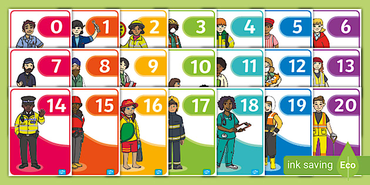 Numbers 0-20 with People Who Help Us Posters (Teacher-Made)