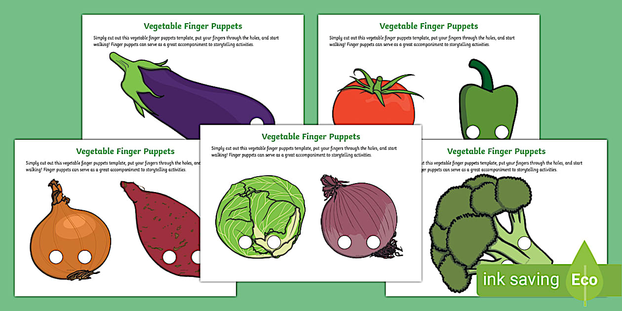 Vegetable Finger Puppets | Twinkl Finger Puppets |Vegetables