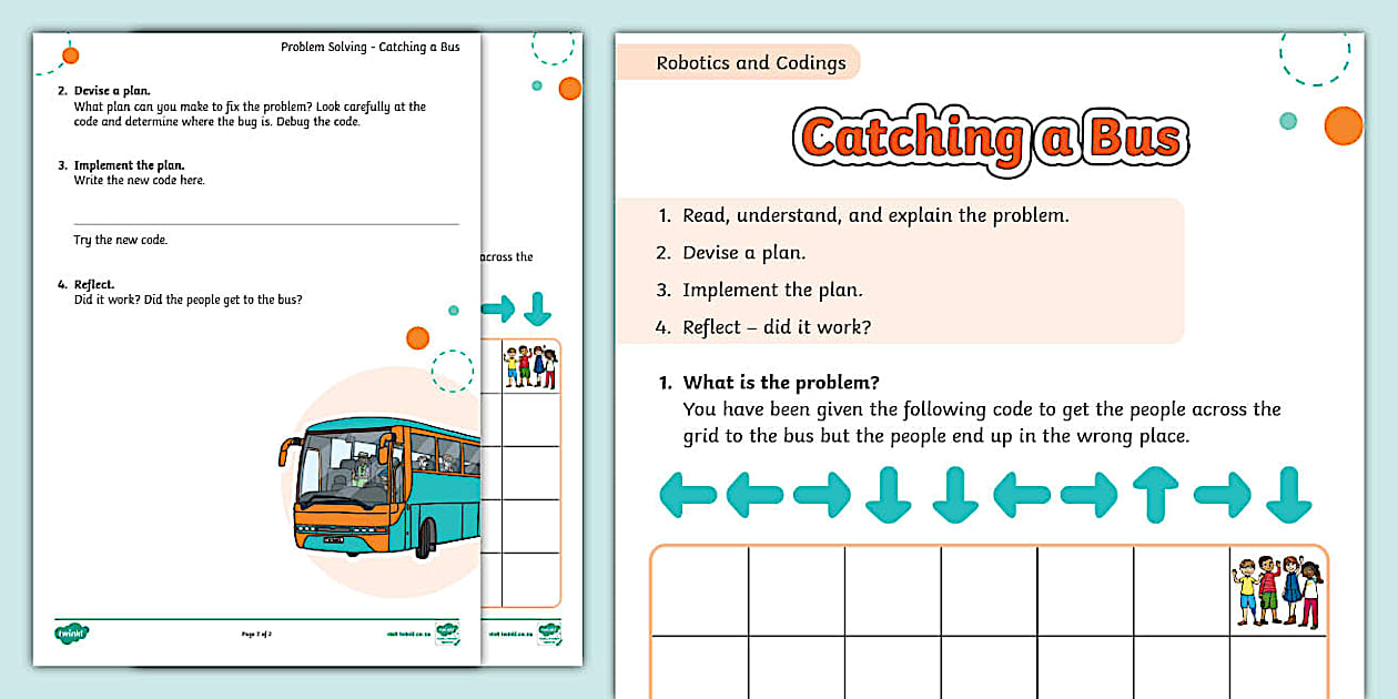 Grade 3 Coding and Robotics Problem-Solving - Catching a bus
