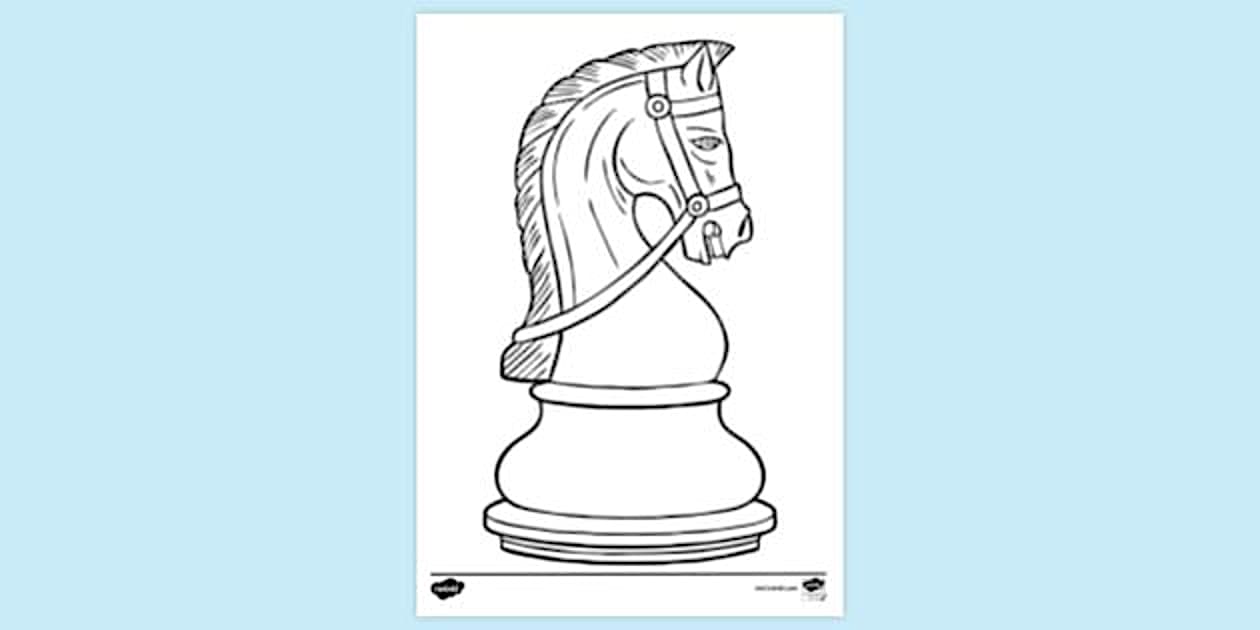 Knight Chess Piece Colouring | Colouring Sheets - Twinkl