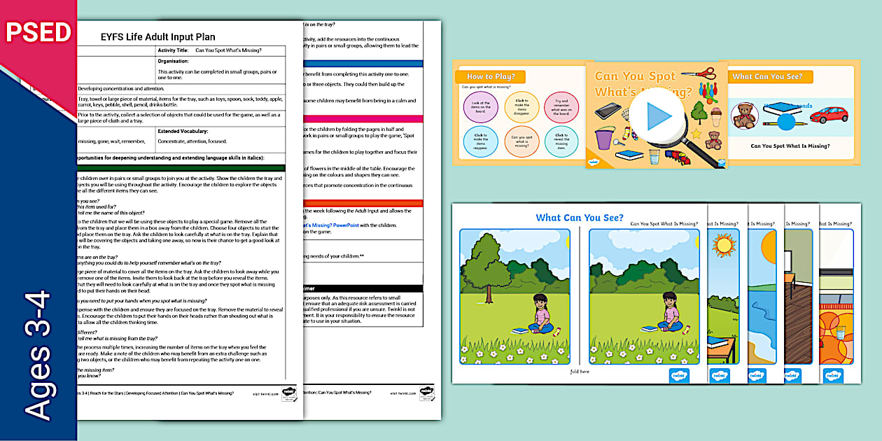 PSED Can You Spot What's Missing? Adult Input Plan and Pack