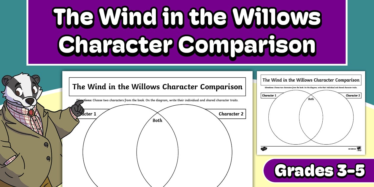 The Wind in the Willows Character Comparison Worksheet