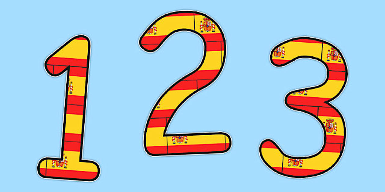 Spanish Display Numbers Flags (teacher made) - Twinkl