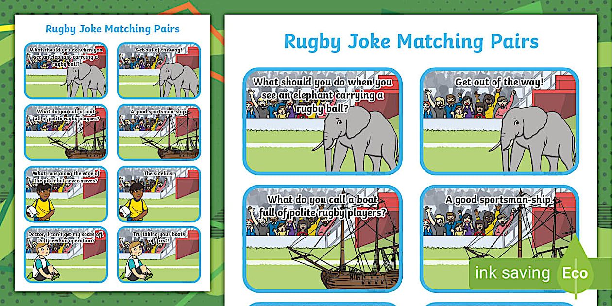 Rugby Joke Matching Pairs (teacher made) - Twinkl
