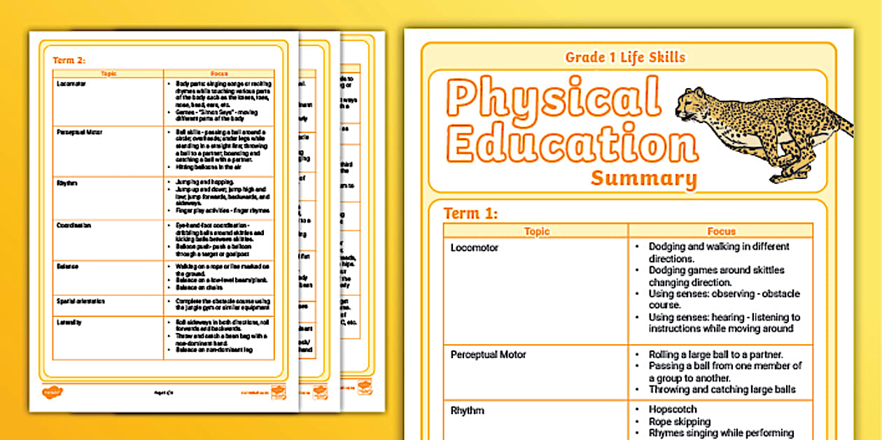 Grade 1 LS: Physical Education Summaries (teacher made)