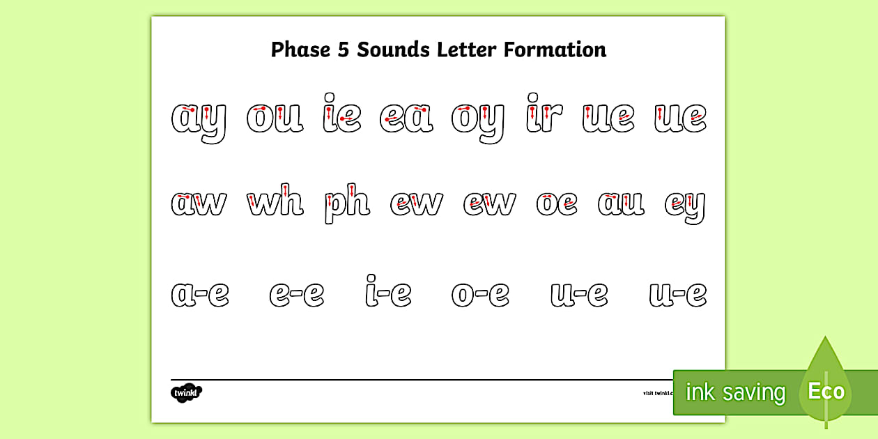 Phase 5 Sounds Letter Formation Worksheet (teacher made)