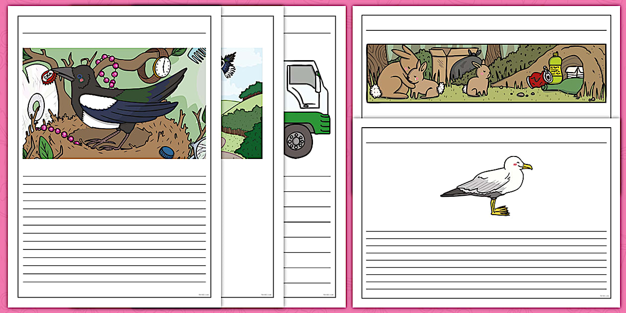 Black and White The Messy Magpie Writing Frames Pack