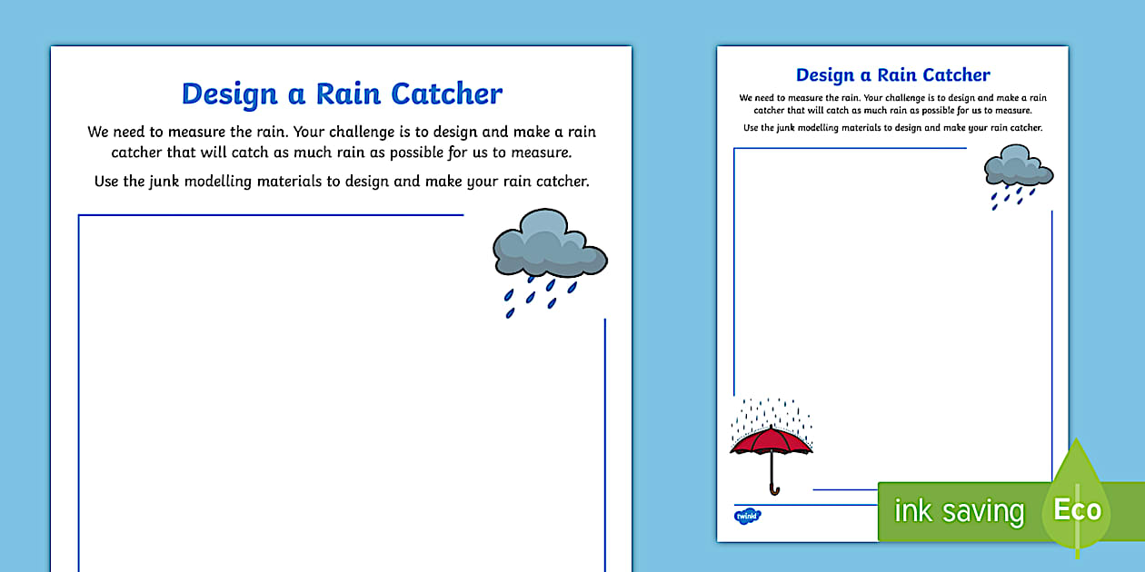 Design and Make a Rain Catcher Worksheet (teacher made)