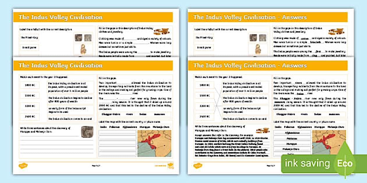 KS2 Revision Activity Mat: Indus Valley Civilisation