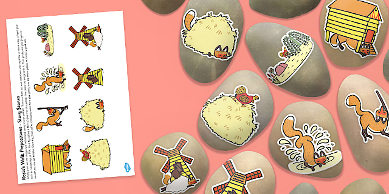 Story Stone Cut Outs to Support Teaching on Rosie's Walk