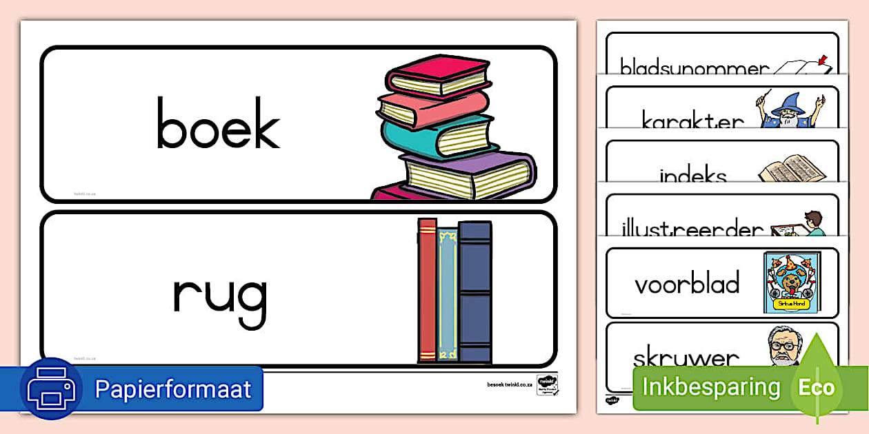 Boeke: Tematafel Prente en Woorde (teacher made) - Twinkl