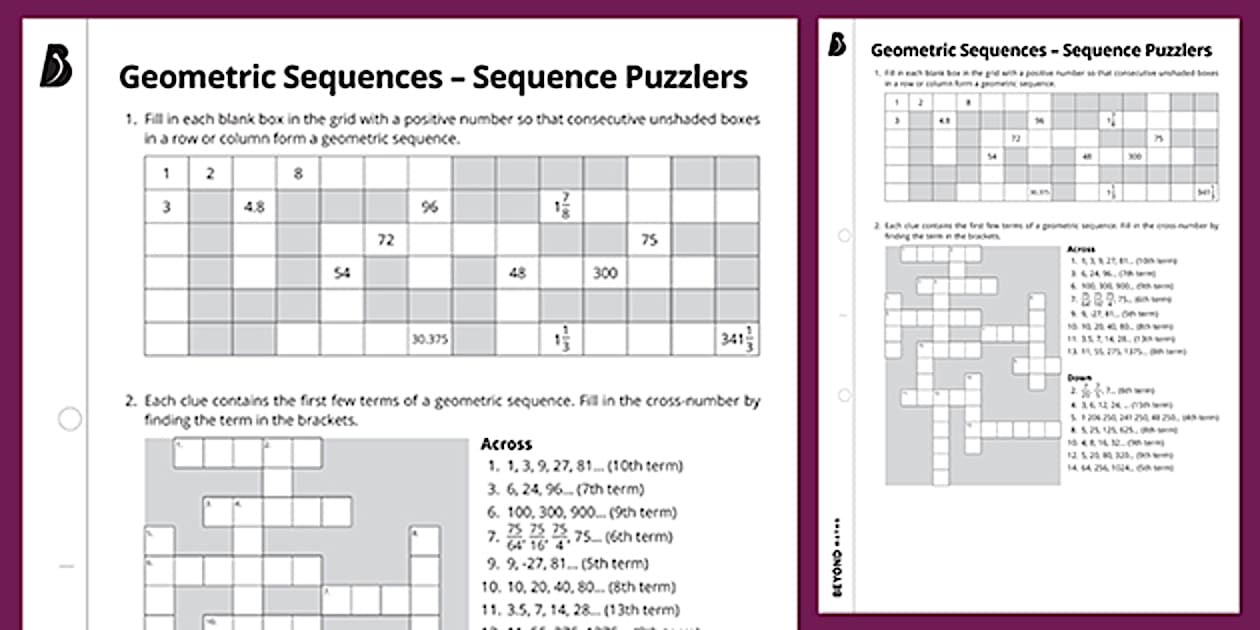 👉 Geometric Sequences Activity | KS3 Algebra | Beyond Maths