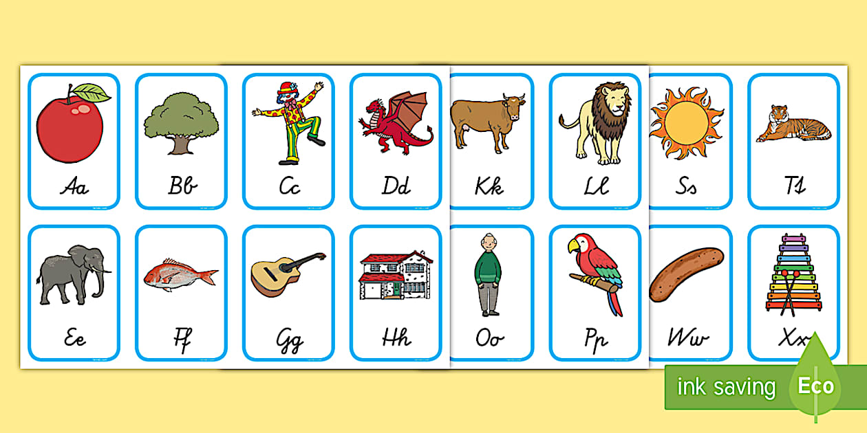 Alphabet mit Bildern Übersicht - Twinkl