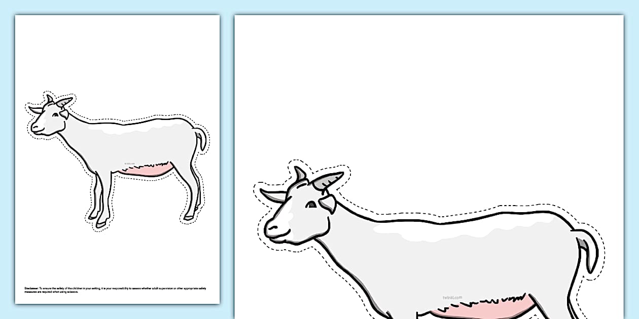 Goat Emoticon Cut-Out (teacher made) - Twinkl