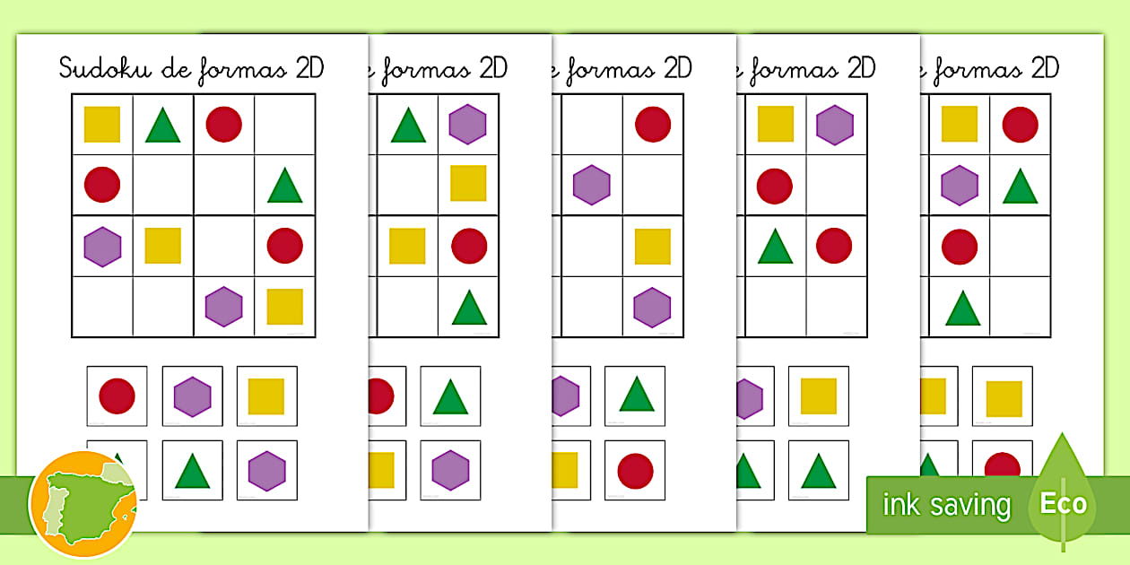 Sudoku: Formas 2D (teacher made) - Twinkl