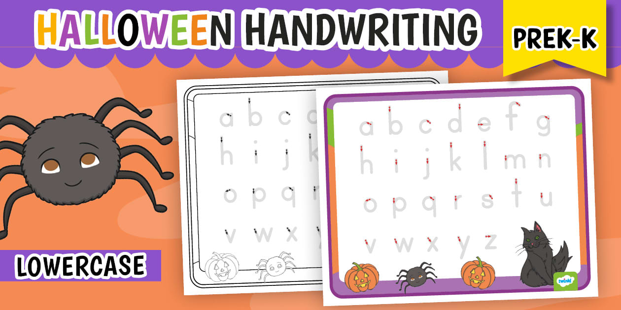 Halloween Handwriting Worksheet for PreK-K - Twinkl