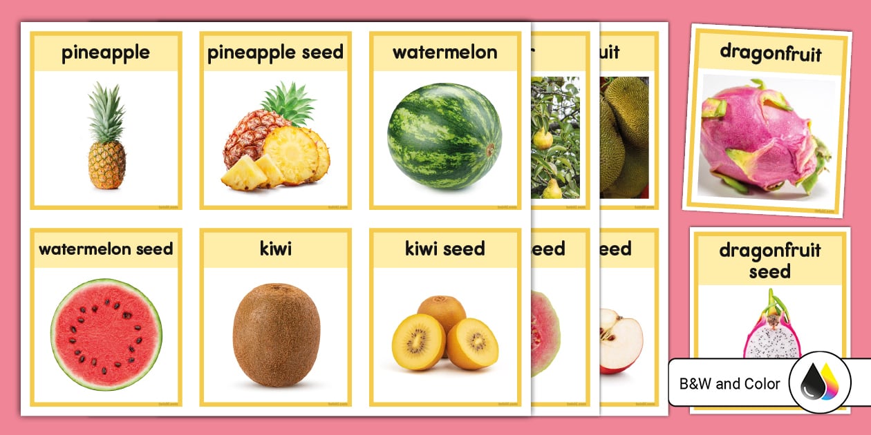 Seeds and Fruit Matching Worksheet (teacher made) - Twinkl