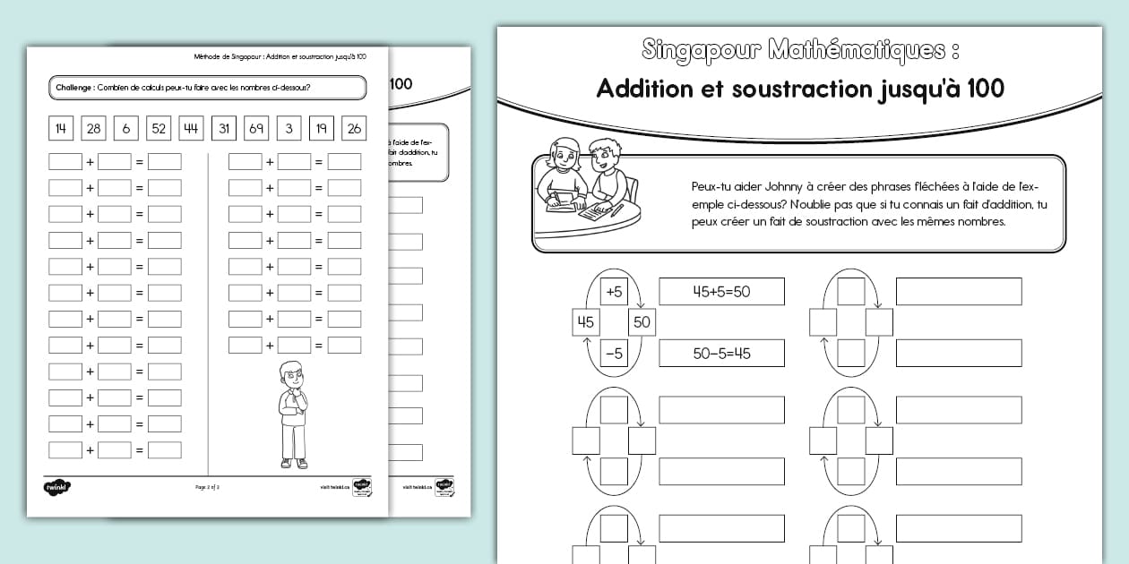 Singapour Mathématiques : Abstraite. Additions et soustractions jusqu'à 100
