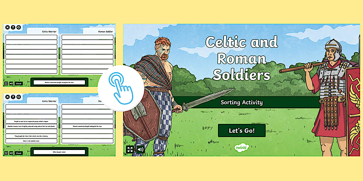 The Celts and Romans Soldier Sorting Activity - KS2 - Twinkl