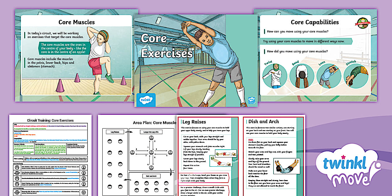 Core Exercises PE | Year 4 | KS2 Circuit Training | Twinkl