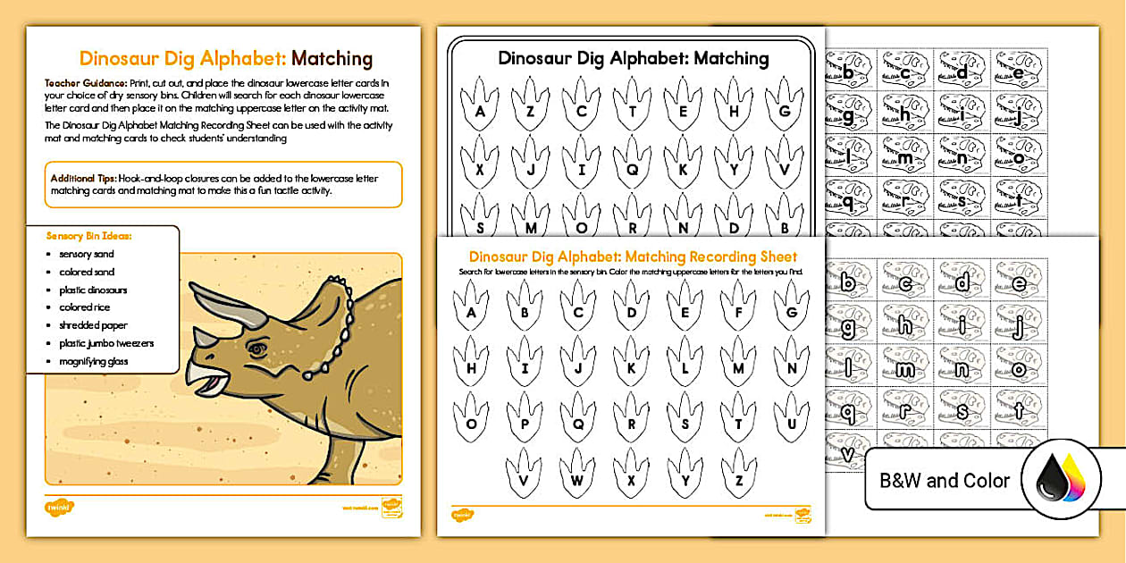 Dinosaur Dig Alphabet Matching Activity | Twinkl USA