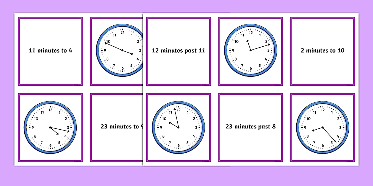 Time Pairs Matching Cards (teacher made) - Twinkl