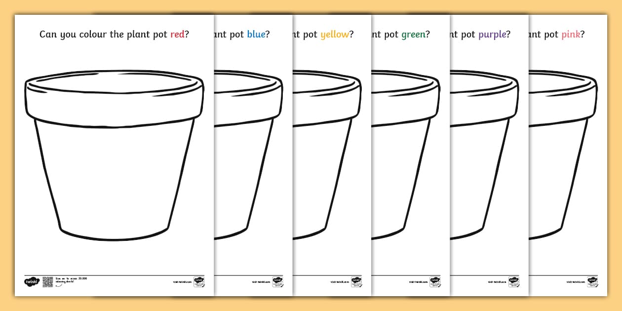 Colouring Plant Pots (teacher made) - Twinkl