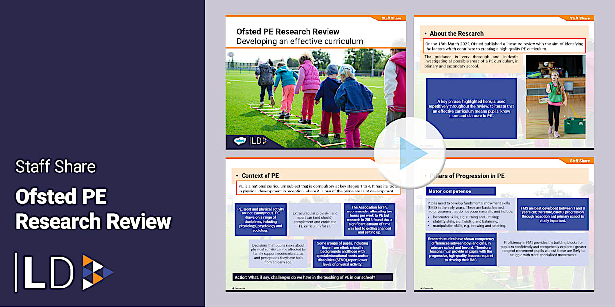 Staff Share: Ofsted PE Research Review - Twinkl