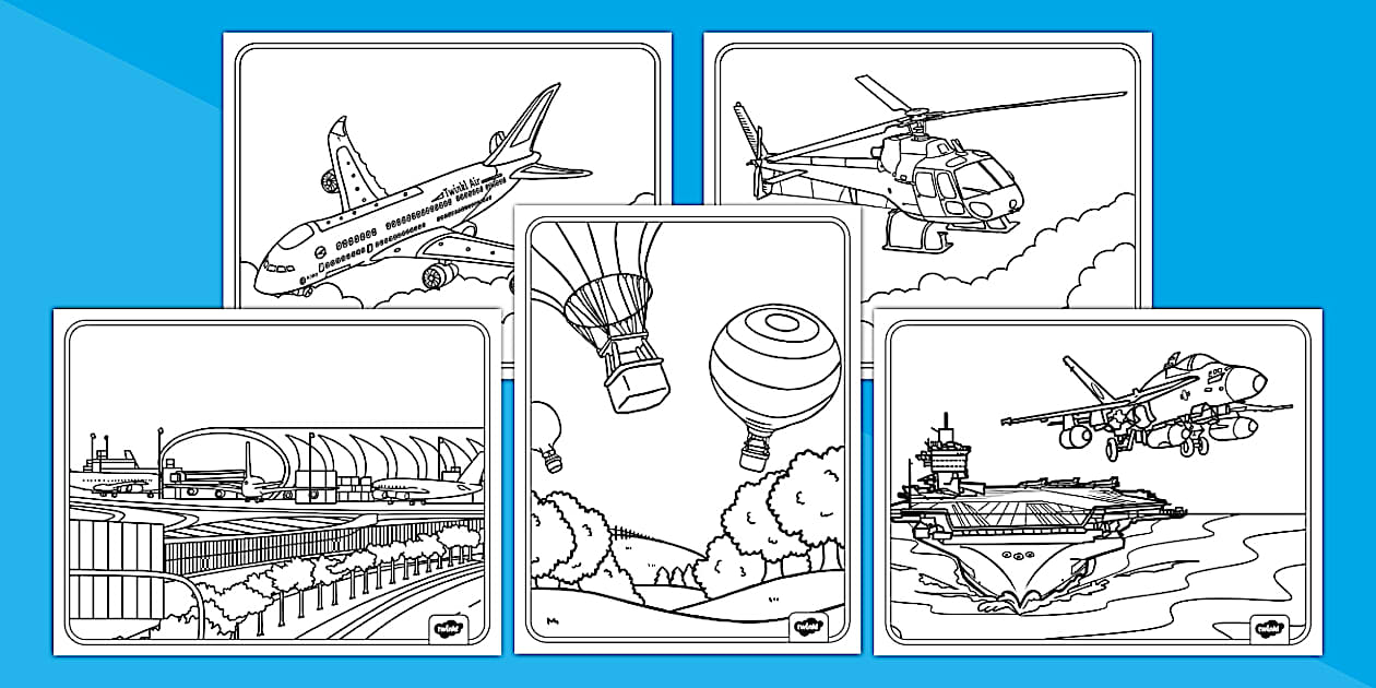 Aircraft Coloring Sheets (teacher made) - Twinkl