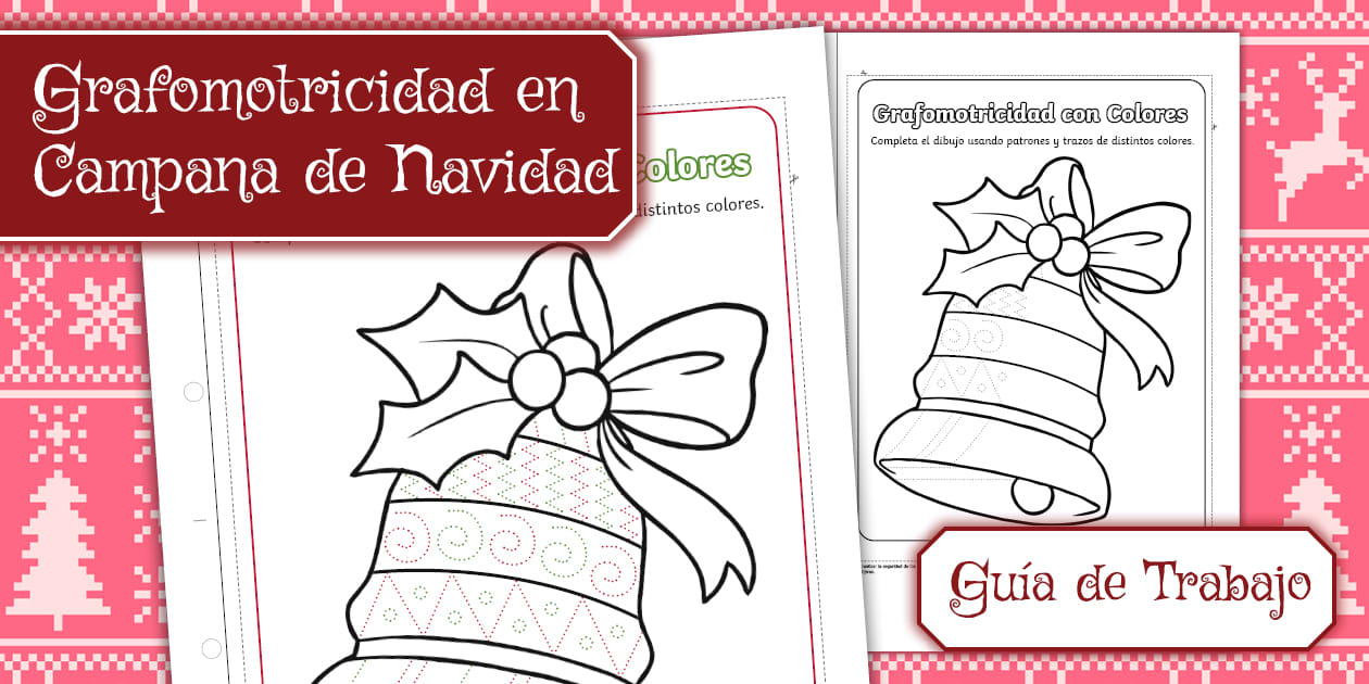 Guía de Trabajo: Grafomotricidad en Campana de Navidad