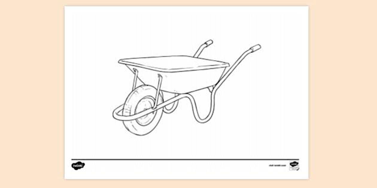 Wheelbarrow Colouring Sheet (teacher made) - Twinkl