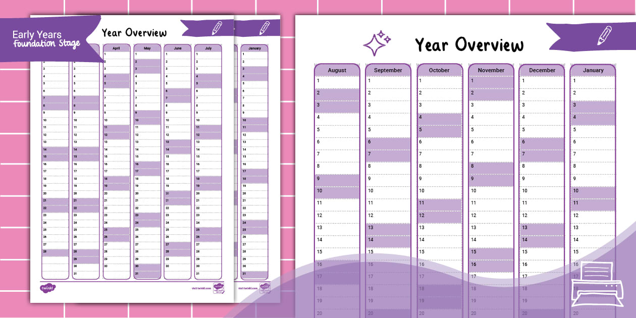EYFS | Yearly Calendar | Teacher Planner (teacher made)