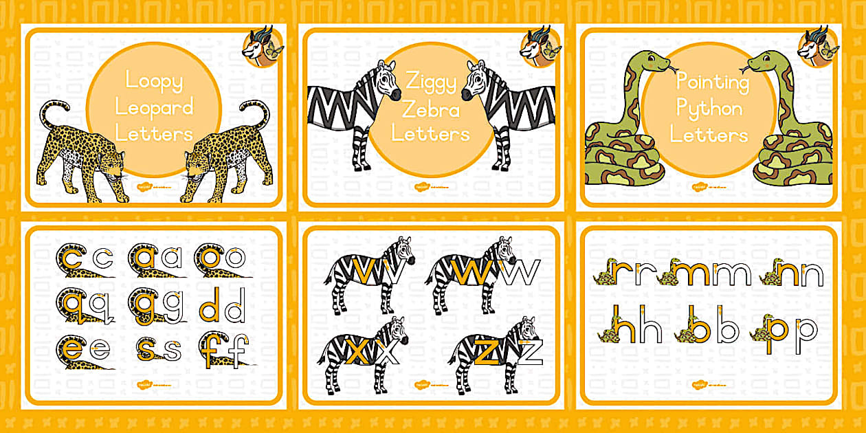 On Safari Letter Family Posters (Teacher-Made) - Twinkl