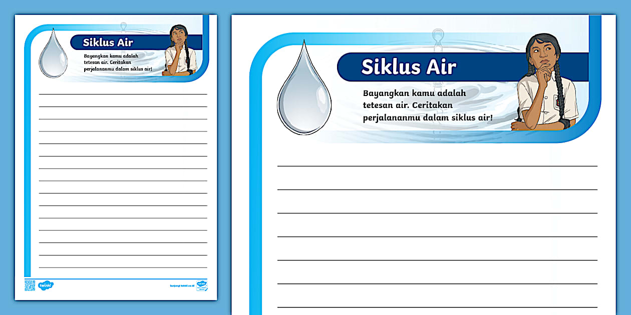 Worksheet Menulis Siklus Air - Editable - Twinkl