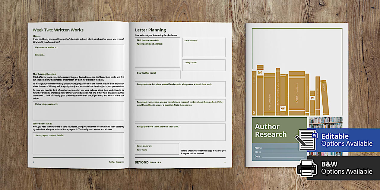 Year 7 Library Activities 5: Author Research | KS3 English