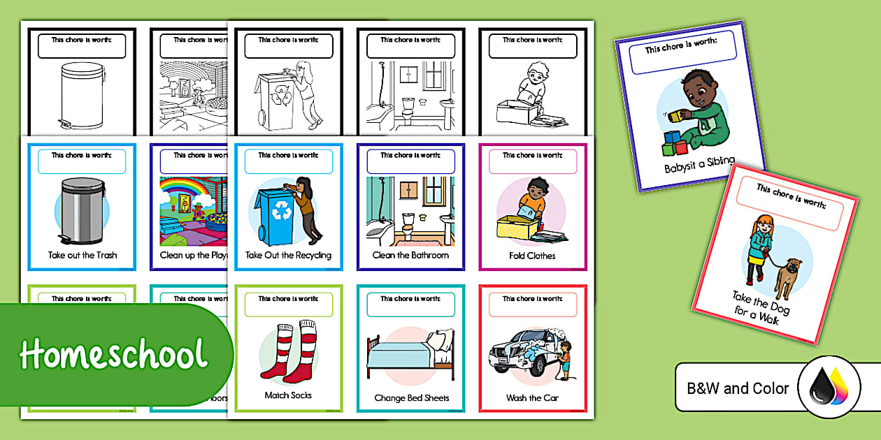 Chore Cards for Homeschool (teacher made) - Twinkl