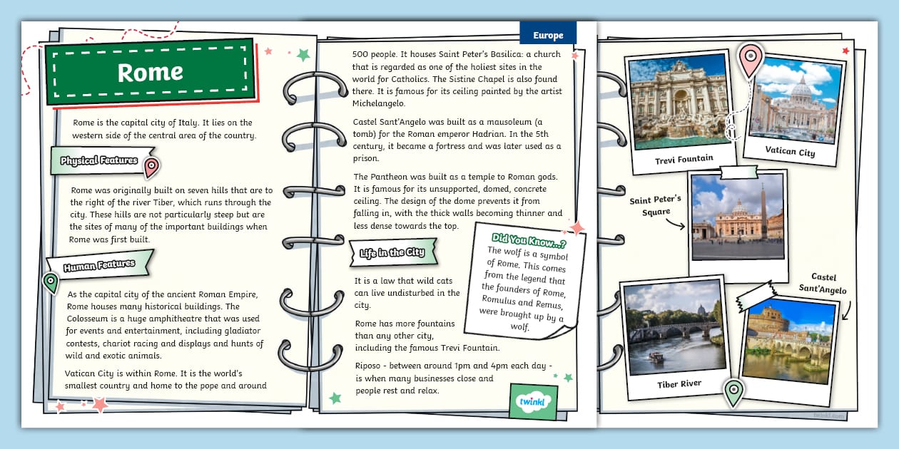 KS2 Rome Fact File (teacher made) - Twinkl