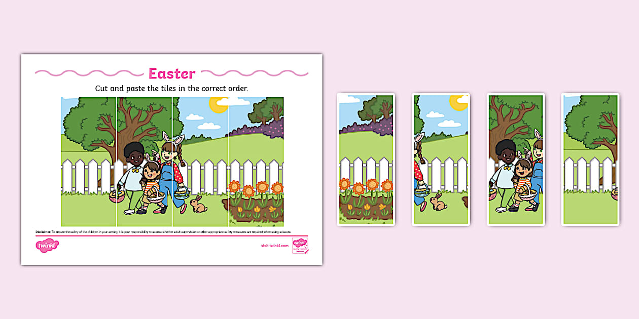 Easter Puzzle Strips (Teacher-Made) - Twinkl