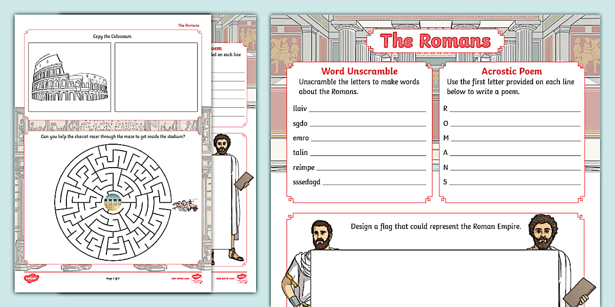 KS2 Romans-Themed Boredom Buster - The Romans - History