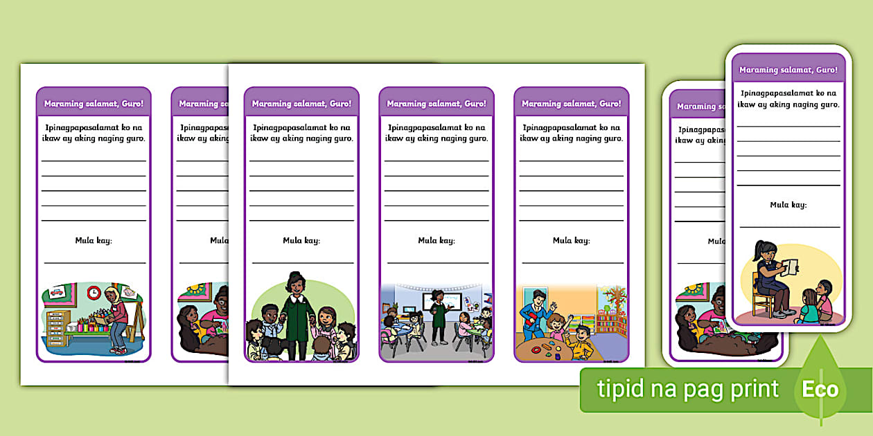 Maraming Salamat Guro Editable Bookmarks | Twinkl - Twinkl