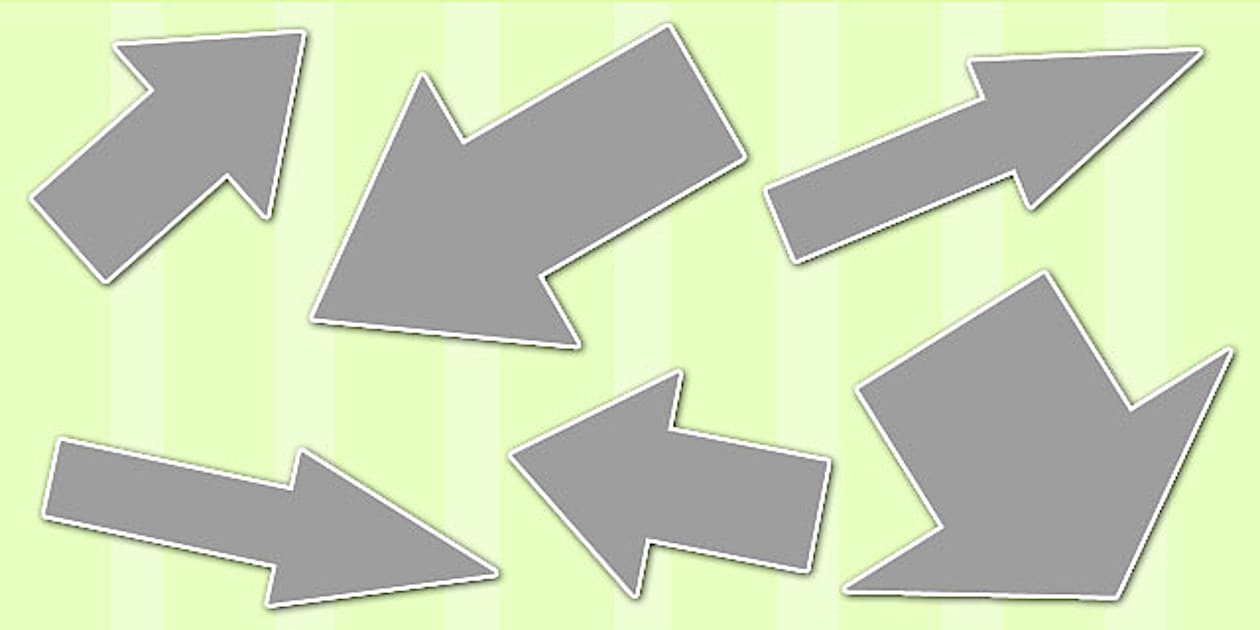 👉 Gray Directional Arrows Cut Outs