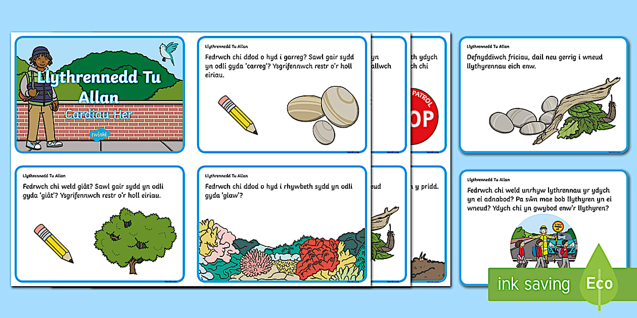 Cardiau Her Llythrennedd Tu Allan Blynyddoedd Cynnar