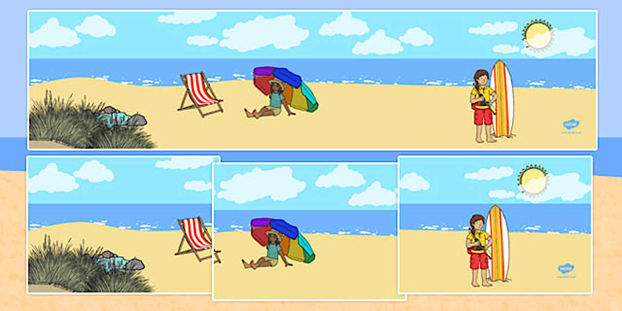 Beach Habitat Small World Background (teacher made) - Twinkl